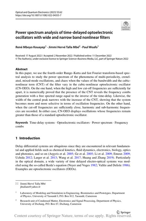 Power Spectrum Analysis Of Time Delayed Optoelectronic Oscillators With Wide And Narrow Band