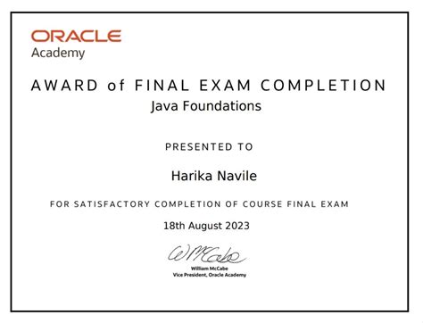 harika navile on linkedin i am happy to share i completed java