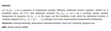 张易男 On Linkedin Article Subexponentiality Generalized Subexponentiality Heavy Tail…