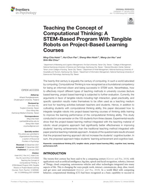 (PDF) Teaching the Concept of Computational Thinking: A STEM-Based Program With Tangible Robots ...