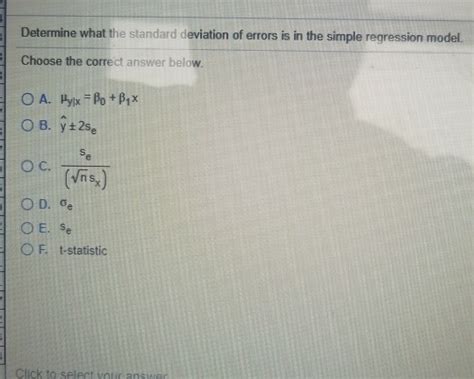 Solved Determine What The Standard Deviation Of Errors Is In