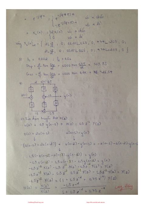 Pdf Xử Lý Tín Hiệu Số Đh Bách Khoa Hn Đặng Quang Hiếu Giải Đề Thi Xử Lý Số Tín Hiệu