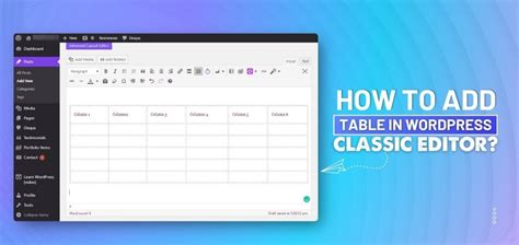 How To Add Table In Wordpress Classic Editor