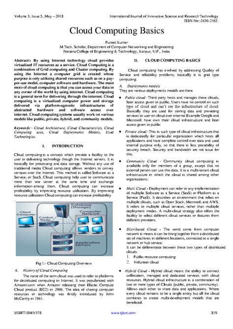 Cloud Computing Basics 2 Issn No 2456 2165 Cloud Computing Basics