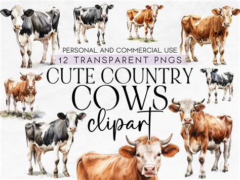 Cute Cow Clipart Commercial Use Clipart Transparent Png Cute Country Cows Clipart Cow