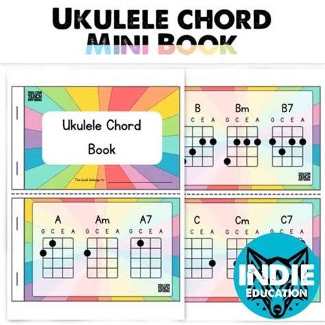 Ukulele Chord Book With 21 Ukulele Chords By Indie Education Tpt