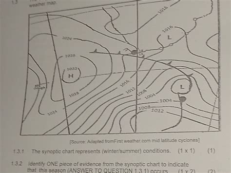 131 The Synoptic Chart Represents Studyx