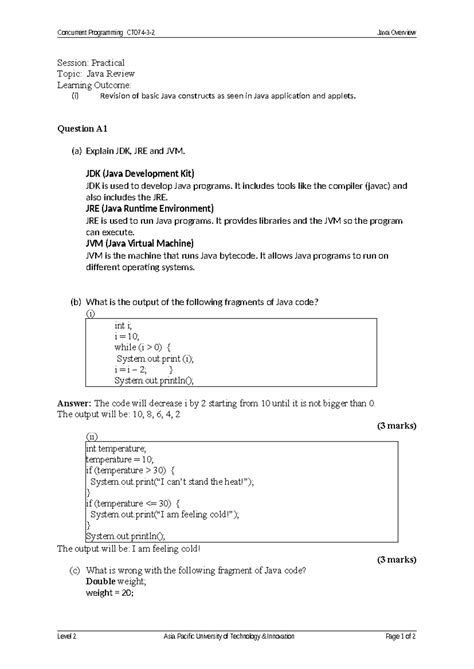 Concurrent Programming Java Overview Wk1p Key Concepts And Code Examples