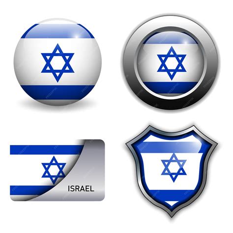 Premium Vector Israel Flag Icons Theme