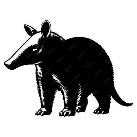 Aardvark Silhouette Vector White Background Premium Ai Generated Vector