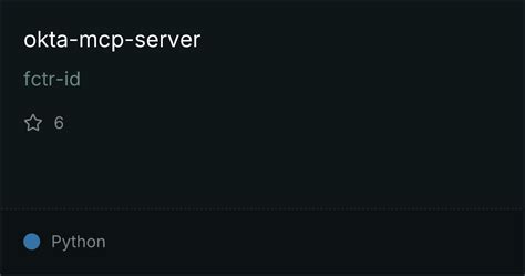 Okta Mcp Server Glama