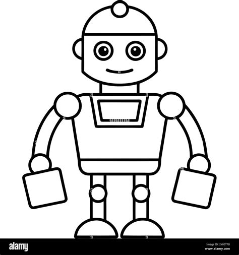 A Friendly Cartoon Robot With Big Eyes And A Smile Holding Two Rectangular Objects Perfect For