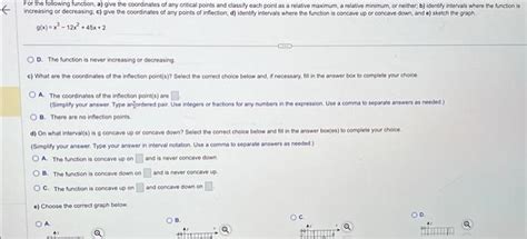 Solved For The Following Function A Give The Coordinates