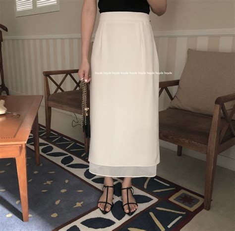 블랙바로배송 헤이드 로맨틱 H라인 롱 스커트 에이블리