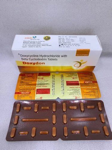 Doxydon Doxycycline Hydrochloride Beta Cyclodextrin Tablets At ₹ 50 Box In Indore