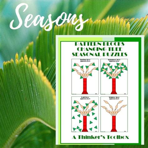 Seasonal Tree Pattern Block Mat Printables And Worksheets Etsy Canada