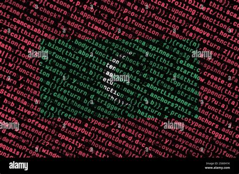 Maldives Flag Is Depicted On The Screen With The Program Code The