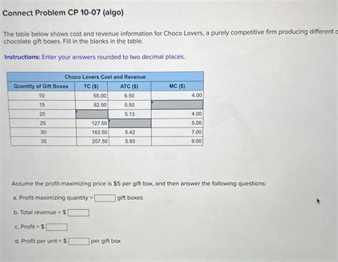 solved connect problem cp 10 07 algo the table below shows