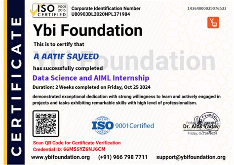 Data Science And Aiml Internship 15days Pdf