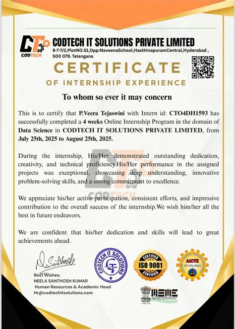 Datascience Internship Learningjourney Codtechitsolutions Thankful