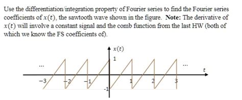 use the differentiation integration property offourier series to find