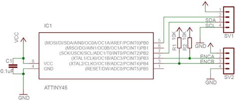 Attiny Attiny45 Quadrature Decoder Pull Up Resistors Electrical