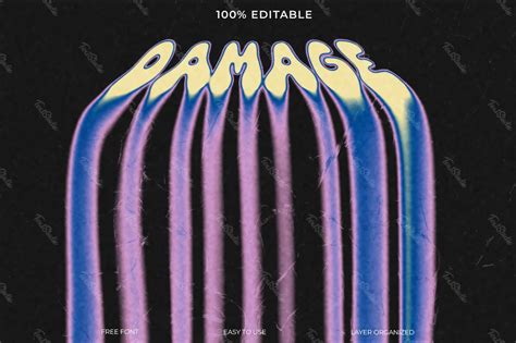 Damage Text Style Effect Archivo PSD Photoshop PREMIUM