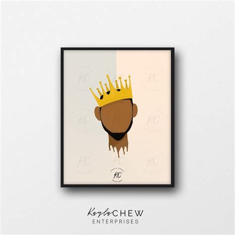 Black King Art Printable Afro Illustration Digital Download Etsy