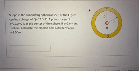 Solved Suppose The Conducting Spherical Shell Of The Figure
