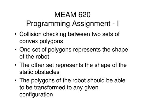 assignment 1 collision checking between two sets of convex polygons