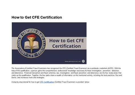 How To Get CFE Certification Presentation Free To Download