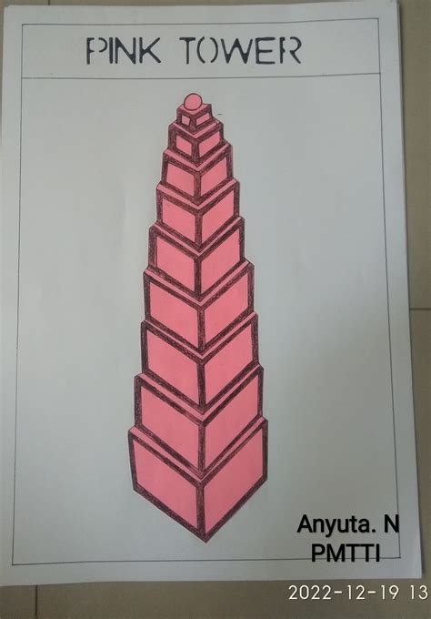 Pink Tower Montessori Practice Worksheet