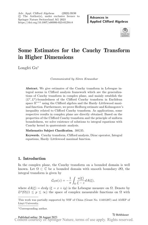 Some Estimates For The Cauchy Transform In Higher Dimensions
