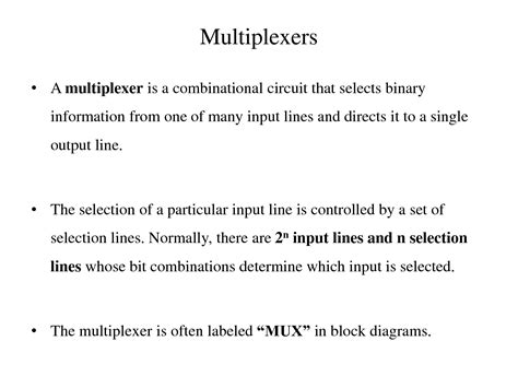 SOLUTION Multiplexer In Digital Logic Design Studypool
