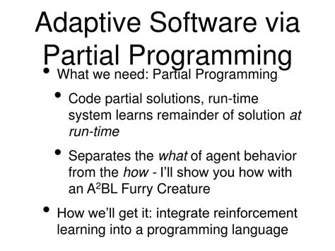 Ppt Towards Adaptive Programming Integrating Reinforcement Learning Into A Programming