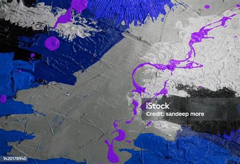 파란색 추상 유화 배경 캔버스 질감에 기름 손으로 그린 유화 색상 질감 현대 미술 작품의 단편 페인트의 브러쉬 스트로크 0명에 대한 스톡 벡터 아트 및 기타 이미지 Istock