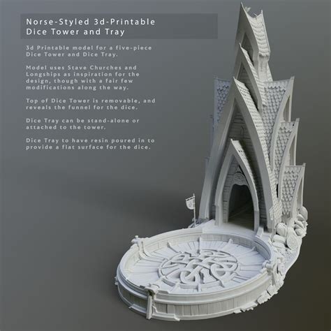 Norse Styled Modular Dice Tower For 3d Printing Architecture Design