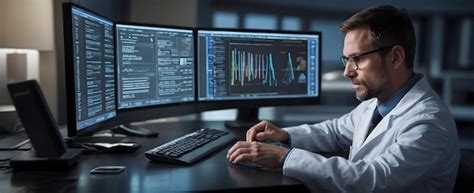 Premium Photo Scientist Analyzing Genome Sequencing Data In Candid Daily Work Environment