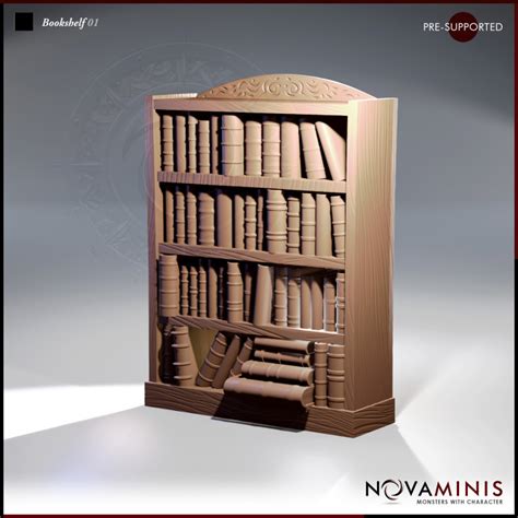 3d Printable Bookshelf 01 By Novaminis