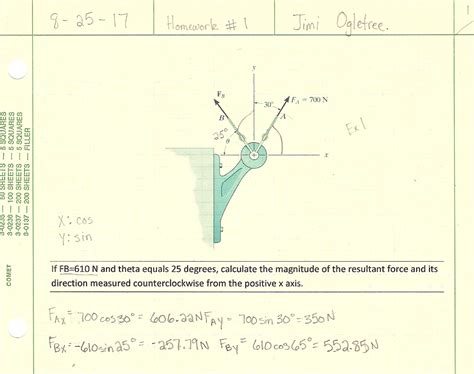 Solved If Fb 610 N And Theta Equals 25 Degrees Calculate
