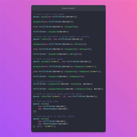 Robert Askam A Cheat Sheet Of The Ways You Can Push Jobs To Queue In Laravel