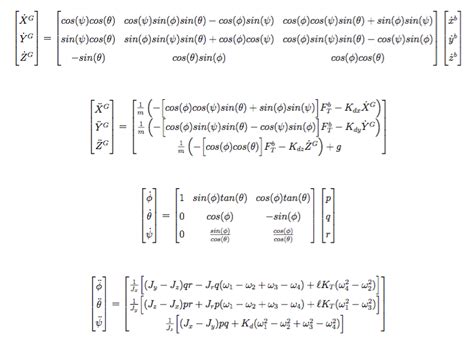 Quadrotor System Modeling Non Linear Equations Of Motion