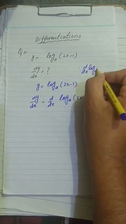Derivative Of Logrithmic Function Differentiation Math Mathtrick Professorzim Mathematics