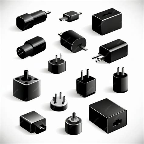 Adapters Vector Set White Background Isolated A High Qual Premium Ai Generated Vector