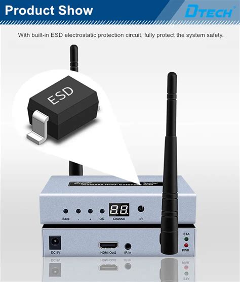 Dtech Wireless Audio And Video Fiber Box 50m Hdmi Transmitter Receiver Wifi Extender Buy Wifi