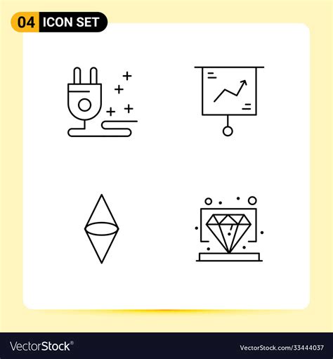 Group 4 Modern Filledline Flat Colors Set Vector Image