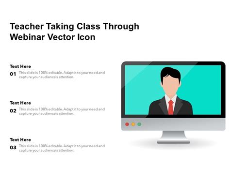 Teacher Taking Class Through Webinar Vector Icon Ppt Powerpoint Presentation Portfolio Brochure Pdf