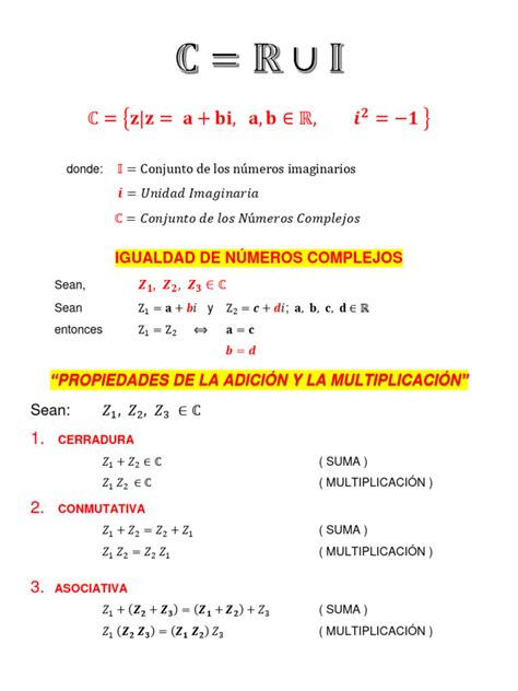 Formulario D Numeros Complejos2 Descargar Gratis Pdf Número Complejo Multiplicación