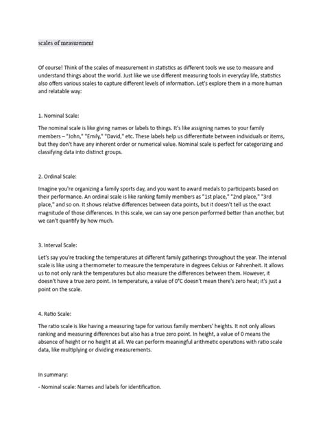 scales of measurement pdf level of measurement measurement