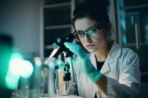 Premium Ai Image Innovative Research Brilliant Young Female Scientist
